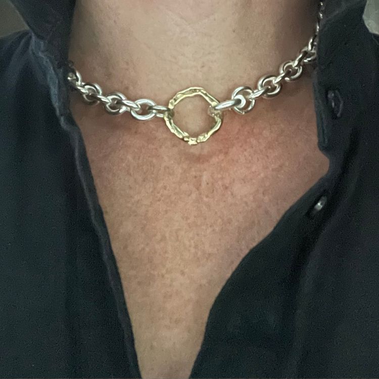 Molten halo chunky choker in silver – Lulu & Boo Jewellery Limited