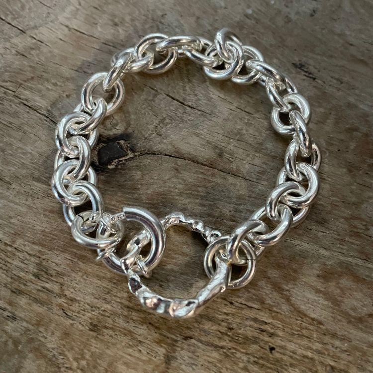 Molten halo chunky bracelet in silver – Lulu & Boo Jewellery Limited